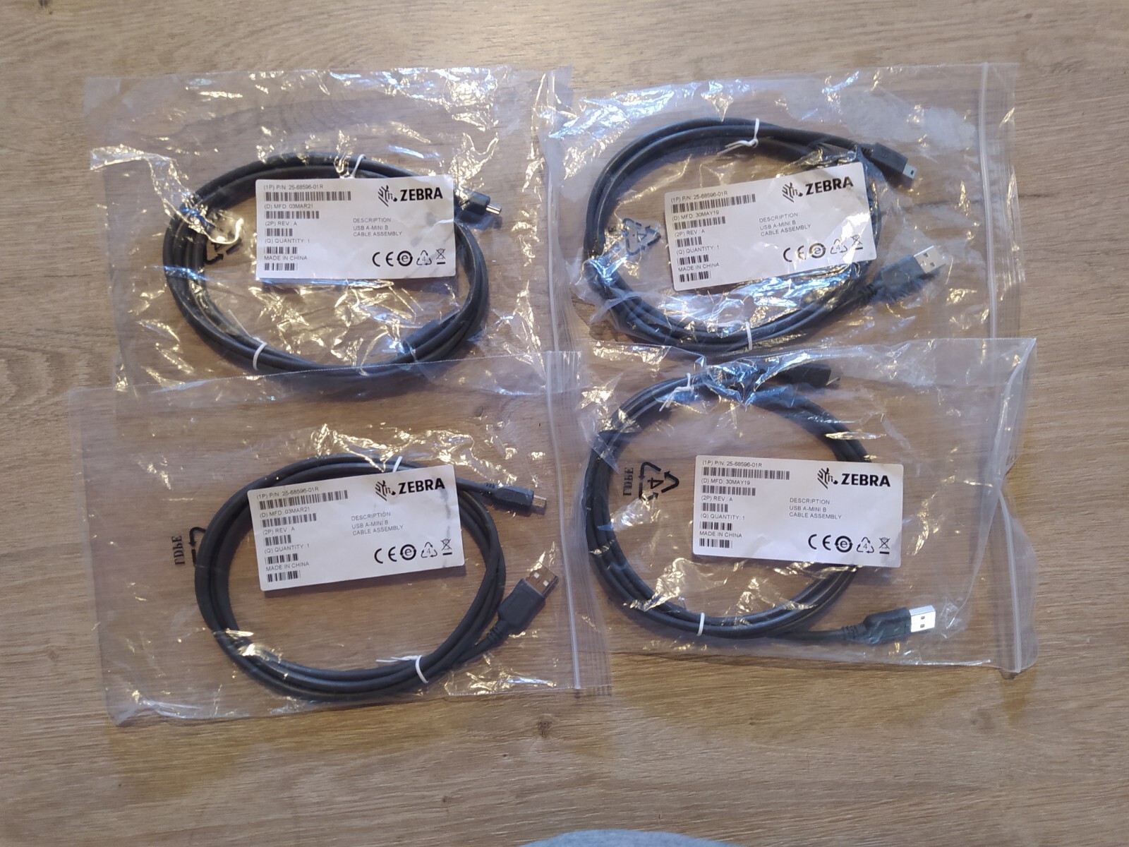 ZEBRA PRINTER USB A-MINI B 25-68596-01R CABLE ASSEMBLY [NEW] [4 PCS ...