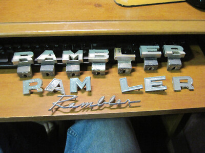 VINTAGE 1960s AMC RAMBLER TRUNK LED EMBLEM AND OTHER RAMBLER EMBLEM ...