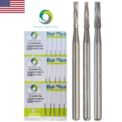 Wave Dental Carbide Surgical Burs FG SURG 557L 701L 702L High Speed 1 ...