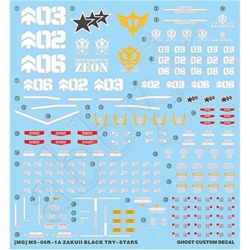 for MG 1/100 MS-06R-1A Zaku II 2 Black Tri Star ver 2.0 UV Light ...