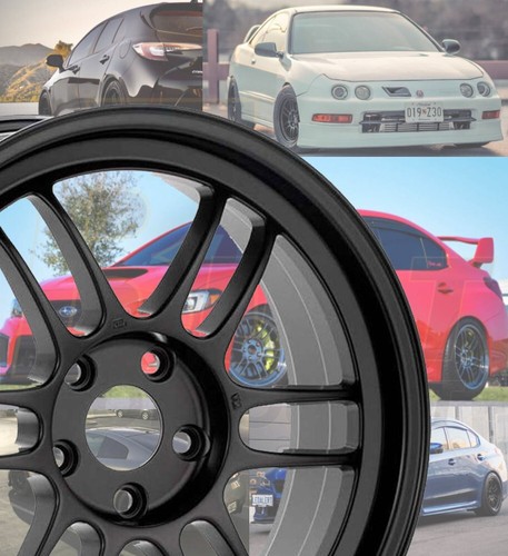 Enkei RPF1 16x7 4x100 43mm Offset 73mm Bore Black Wheel Miata 4-Lug ...
