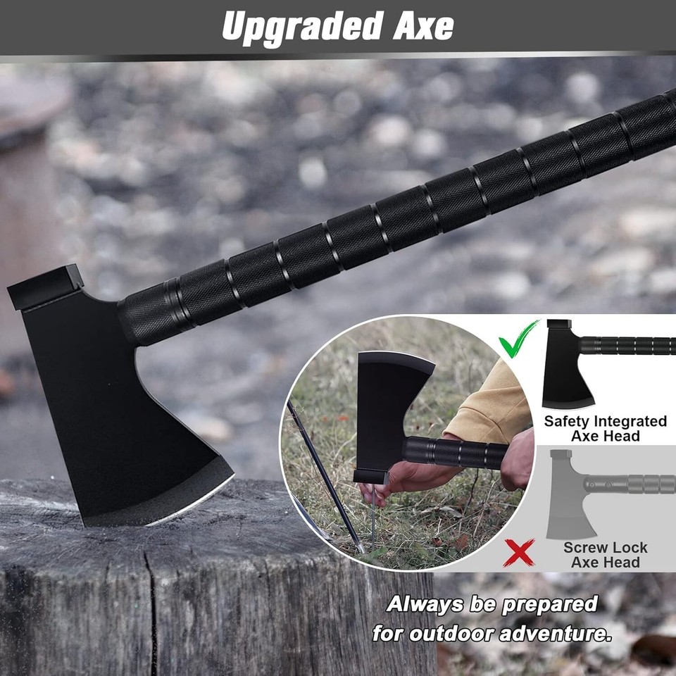 Survival Shovel Axe Kit Camping Shovel Axe Off-Roading Multitool ...