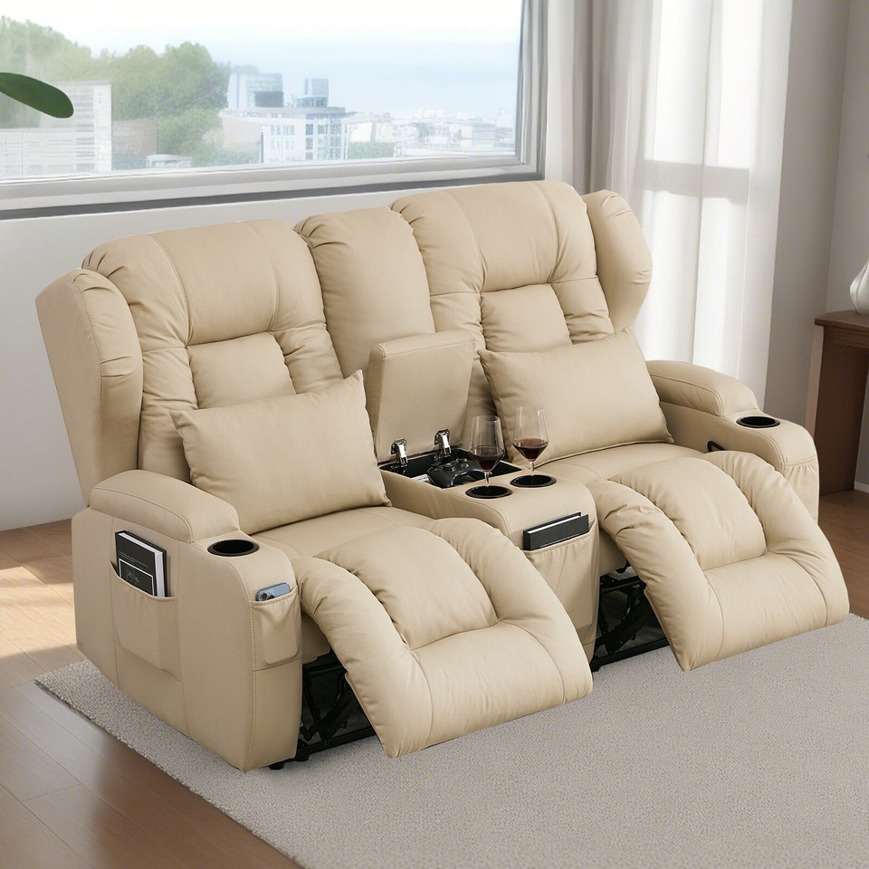 Loveseat Recliner Sofa Manual RV Recling Sofa Home Theater Seating with ...
