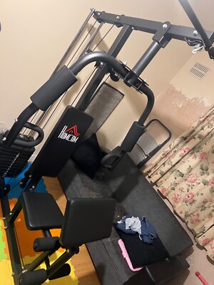 Homcom A91-176 Multifunction Home Gym Machine with 45kg Weight Stack ...