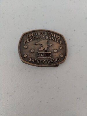 USPS UNITED STATES POSTAL SERVICES SAFETY AWARD BELT BUCKLE VINTAGE ...