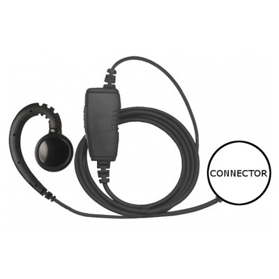 1-Wire Swivel Earpiece Mic Large Speaker + Inline PTT for Vertex EVX ...