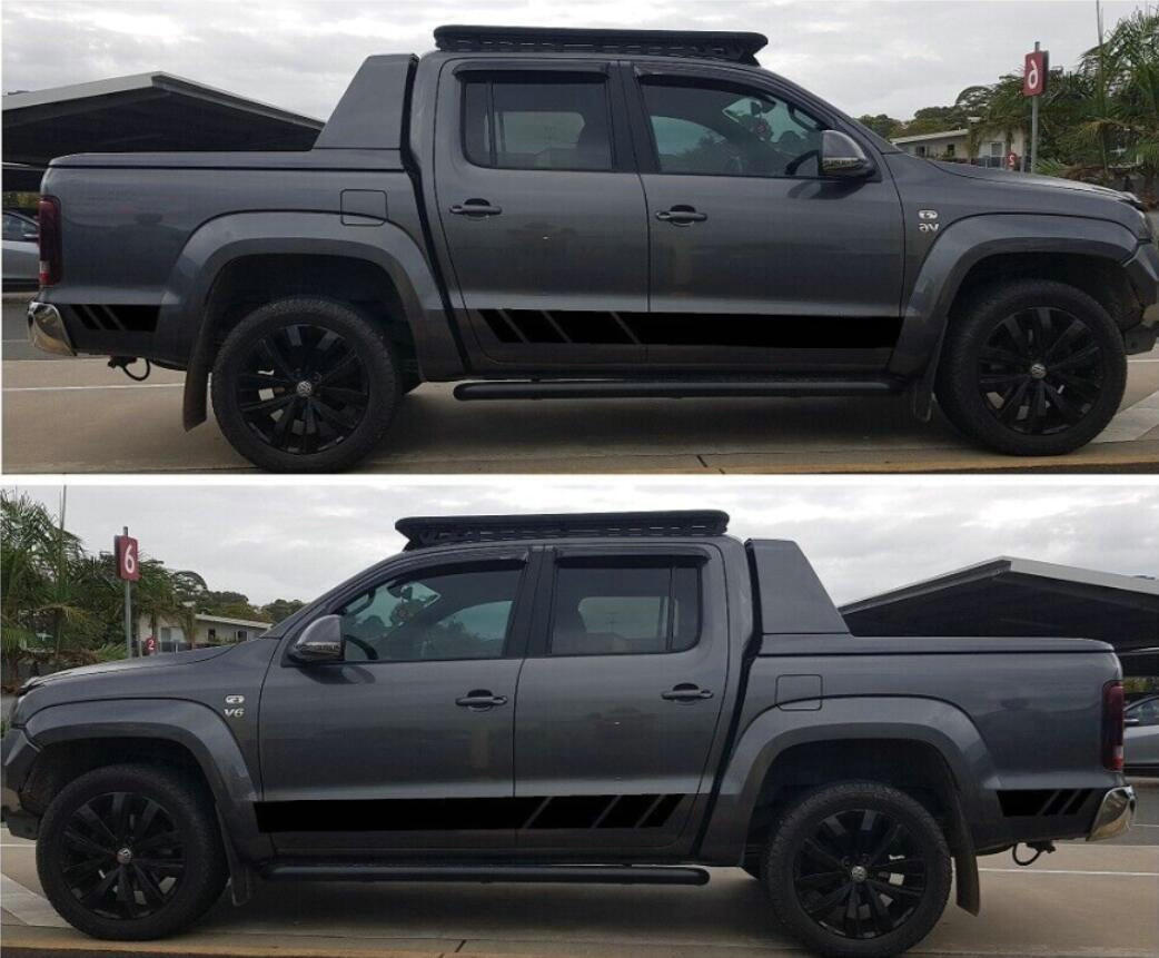 2 PCS Graphic Racing Stripe Car Sticker For VW AMAROK Side Door Vinyl ...