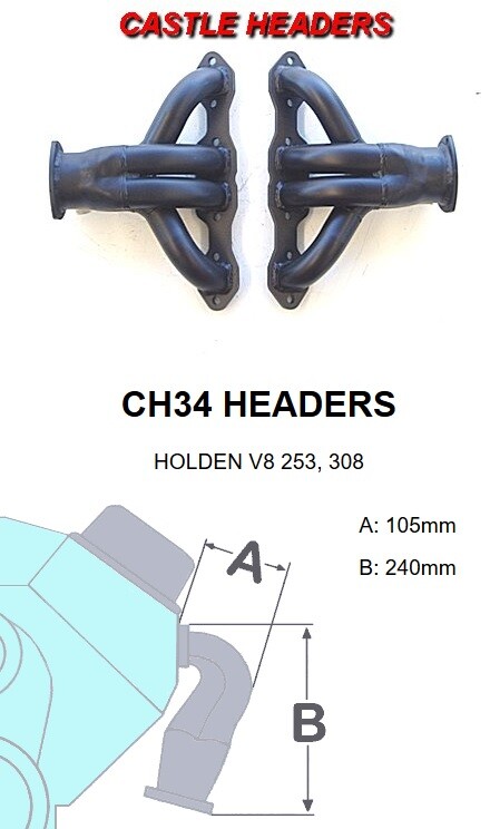 BRAND NEW UNIVERSAL HEADERS BLOCK HUGGERS HOLDEN 253 308 V8 ENGINE CH ...