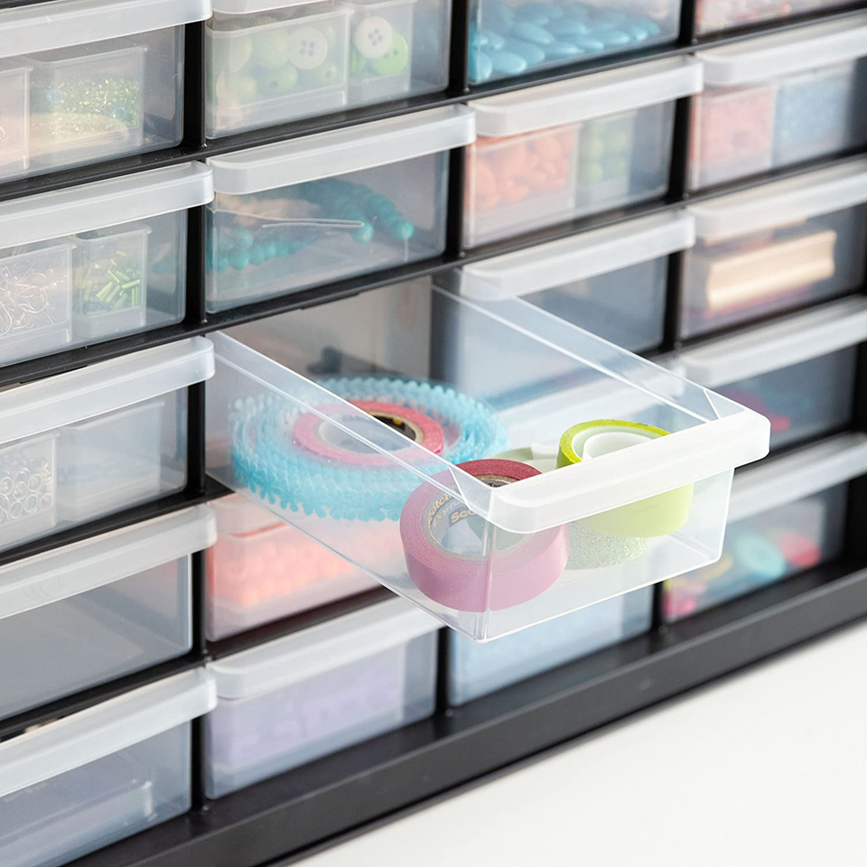24-Drawer Parts Craft Hardware Storage Cabinet Plastic Box Container ...