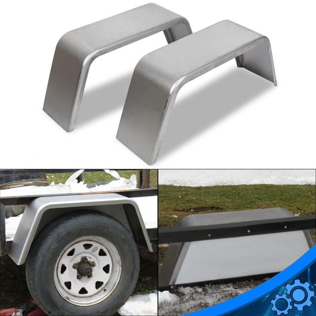 Set of 2 Square Steel Cargo Trailer Fenders Pair 14"-16" Wheels for ...