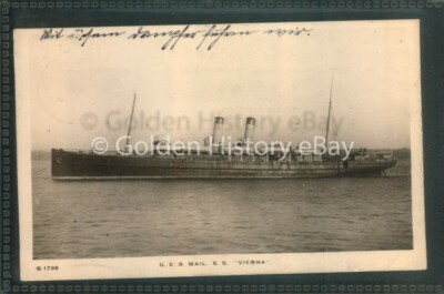 SS VIENNA (GER G.E.R MAIL) ROYAL MAIL SHIP BOAT REAL PHOTO RP POSTCARD ...