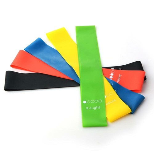 Yoga, Fitness or Physio Rubber Elastic Resistance Bands X-Light to X ...