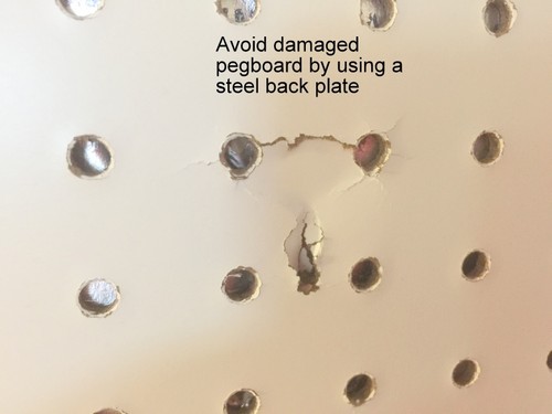 (50 Pack) Peg Hook Steel Backing Plate for Reinforcement of Pegboard ...