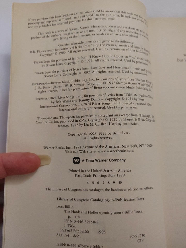 Billie Letts the Honk and Holler Opening Soon Paperback Book 1998 | eBay