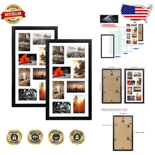 Stunning Black Collage Frames Set for 4x6 Pictures – Easy Mounting, 8 ...