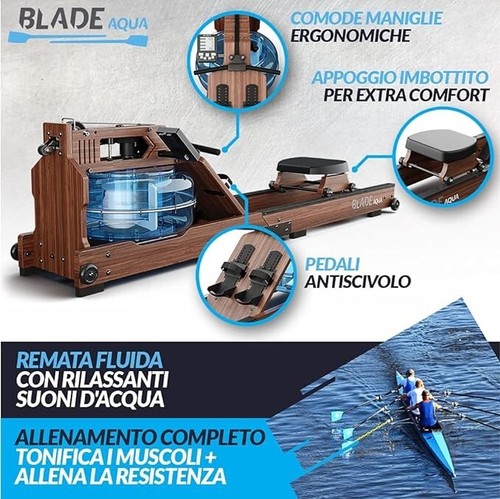 Bluefin Fitness Blade Aqua W-1, Water Rowing Machine, Foldable, Display ...