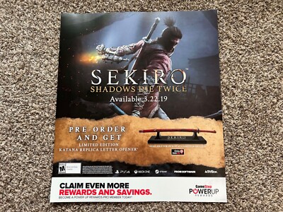 SEKIRO Shadows Die Twice GameStop Promotional Poster 24" x 28" | eBay