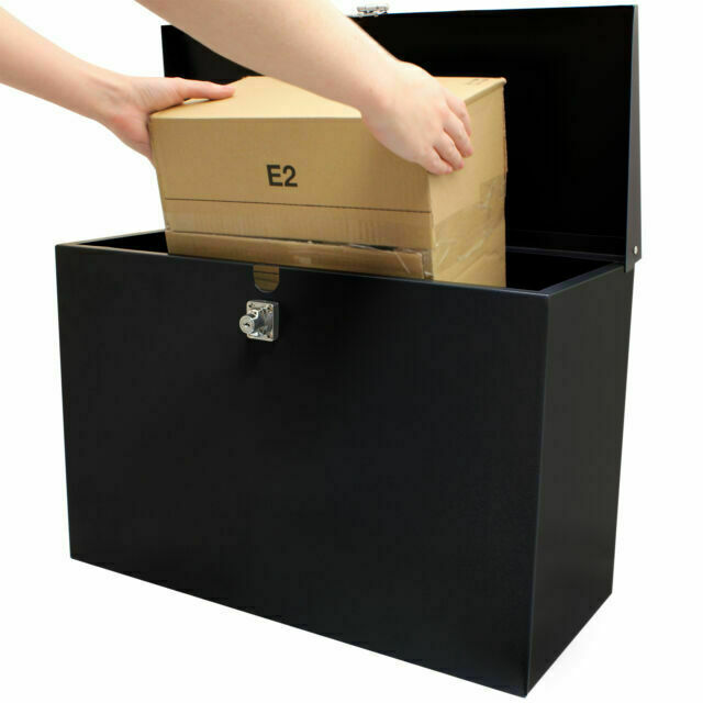 Hardcastle Large Metal Lockable Parcel Box - Black for sale online | eBay