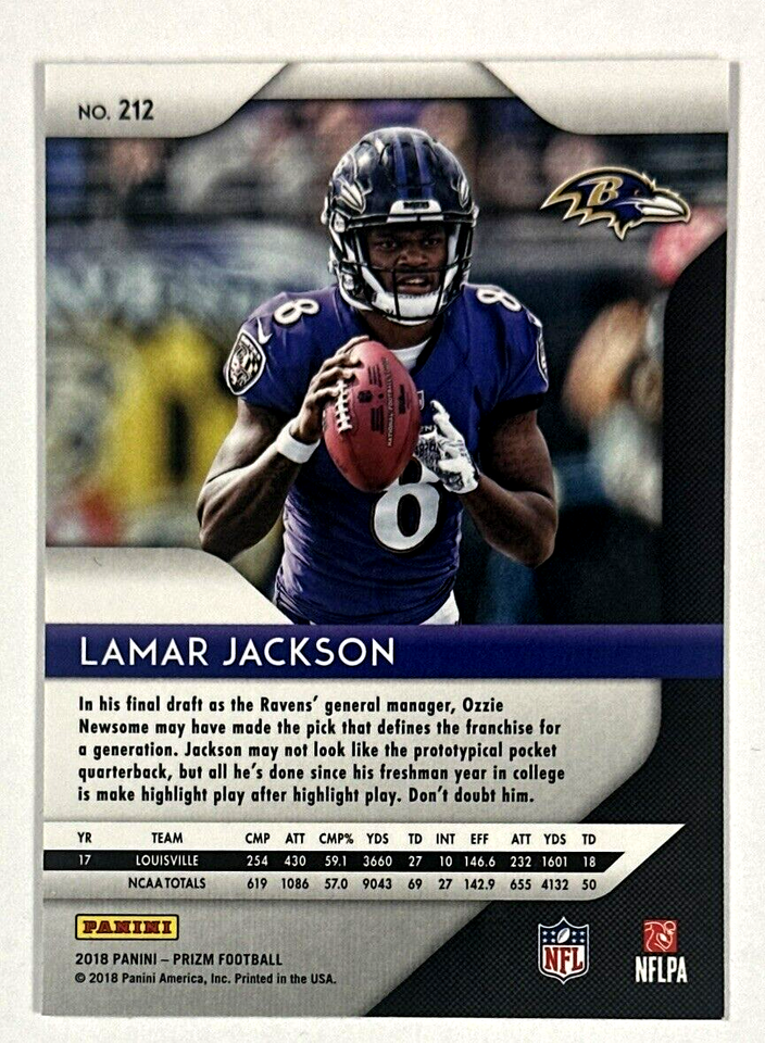 2018 PANINI PRIZM LAMAR JACKSON ROOKIE CARD RC | eBay