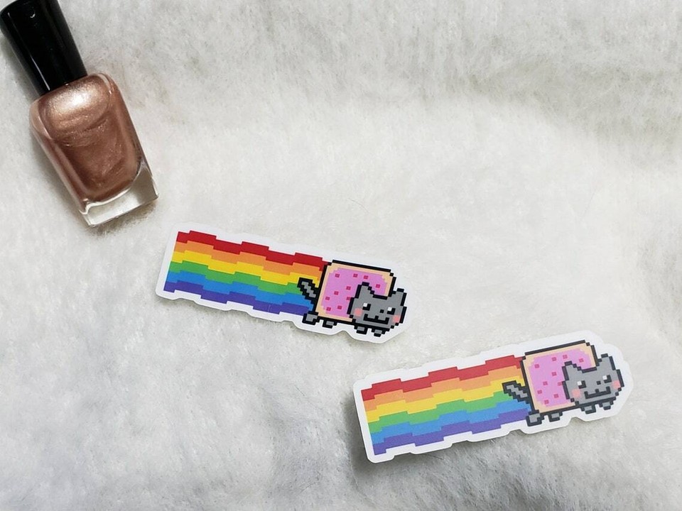 Nyan Cat Sticker | Rainbow Cat Anime Sticker| Waterproof UV-Proof ...