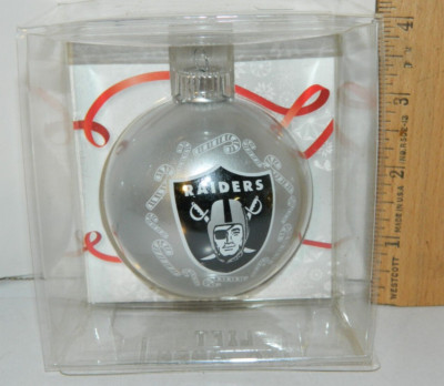 Oakland Raiders Candy Canes Glass NFL silver Christmas Tree Ornament ...