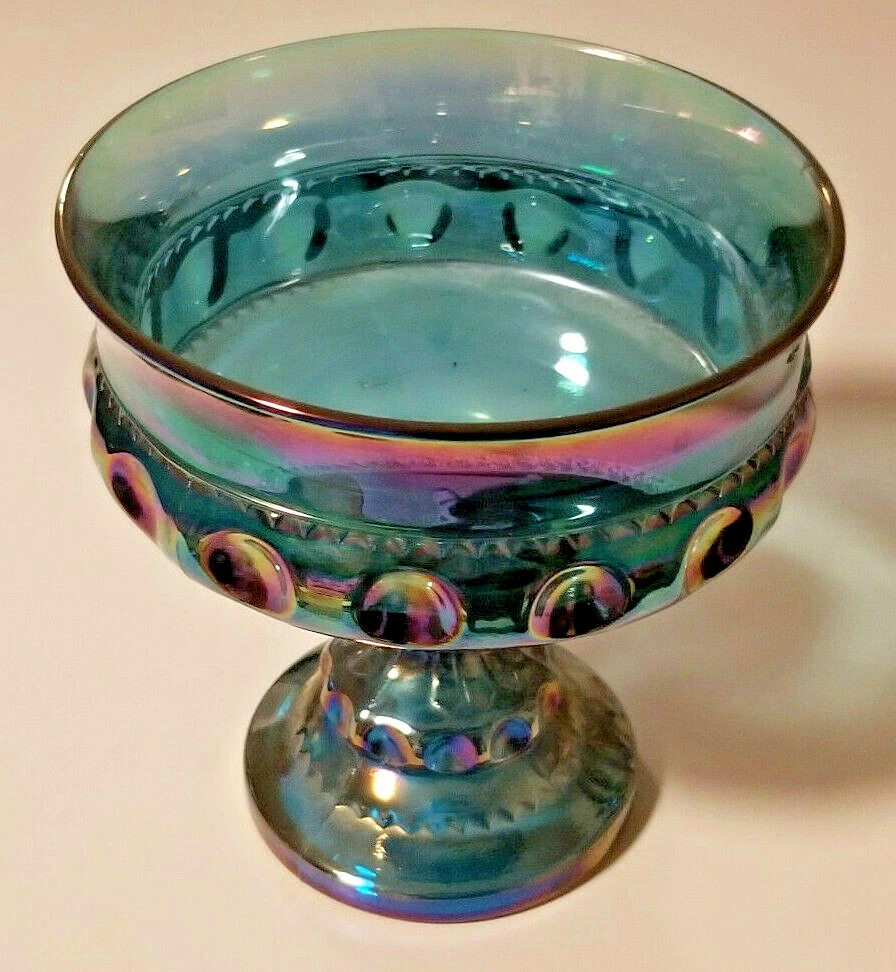 Carnival Glass Pedestal Candy Dish