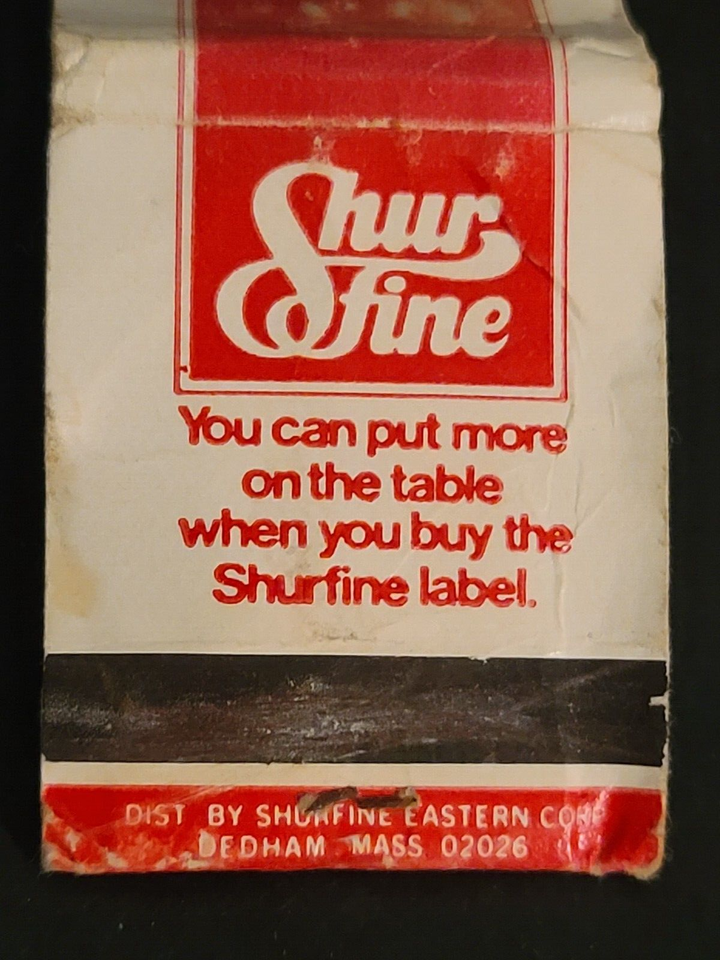SHURFINE SHUR FINE QUALITY FOODS GROCERY STORE MATCHES MATCHBOOK BOOK ...