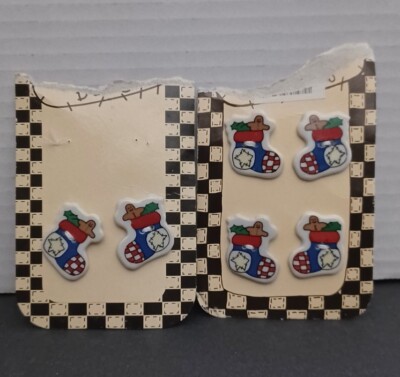 Trena's Trinkets-6 Buttons- Gingerbread Men In Stockings - "STOCKINGS ...
