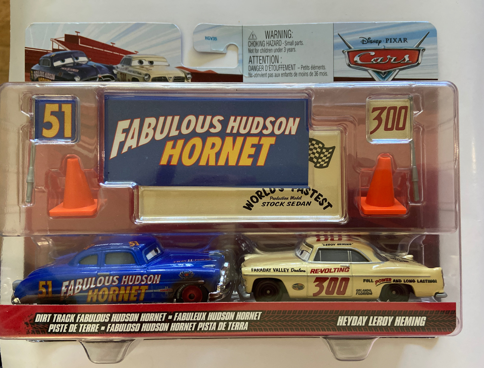 Fabulous Doc Hudson Hornet with Racing Tires Disney Pixar Diecast Metal ...
