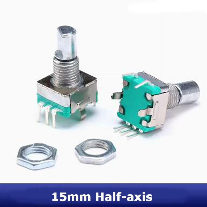 EC11 Rotary Shaft Encoder 5 Pin Audio Digital Potentiometer With Switch ...
