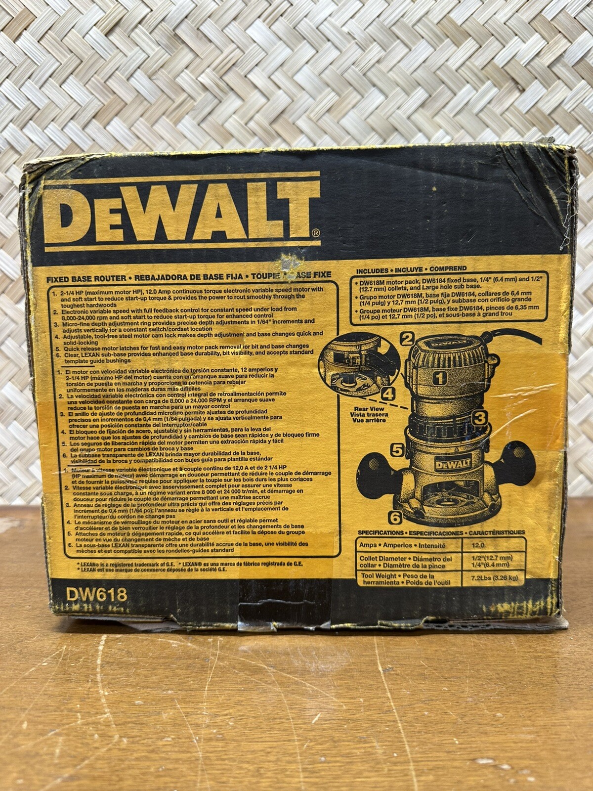 Dewalt DW618 12 Amp Corded 2-1/4 Horsepower Electronic Variable Speed ...