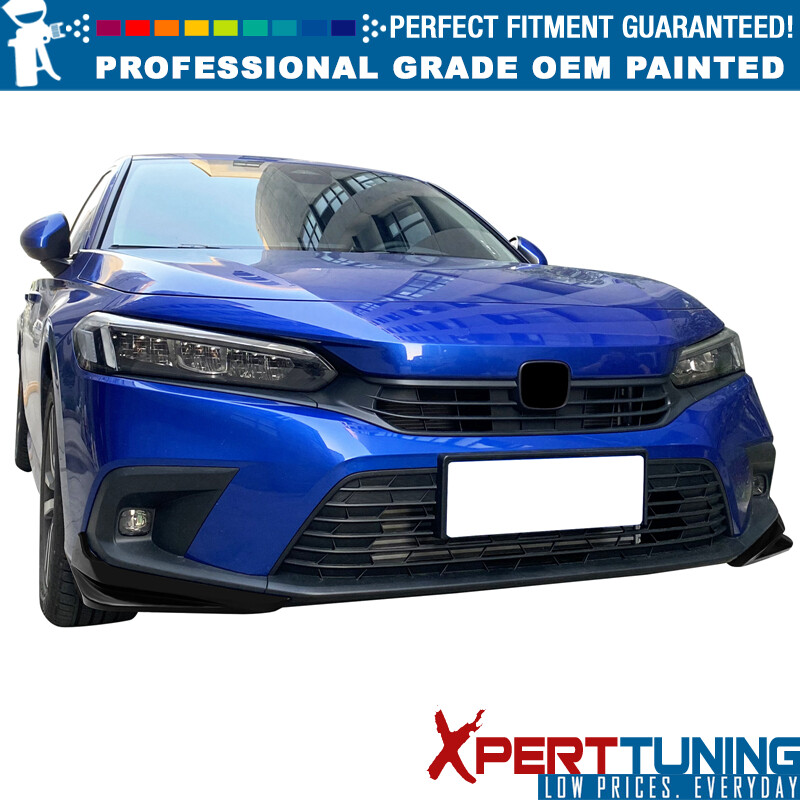 Fits 22-24 Honda Civic HPD Style Front Bumper Lip Splitters Painted # ...