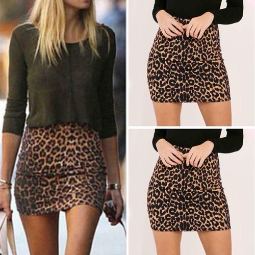 Mini jupe léopard élégante pour femme coupe fine bas mode tailles S/M/L ...