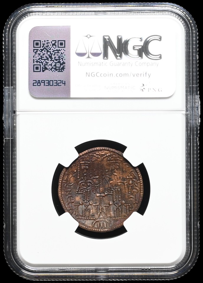 HUNGARY. Bela III. 1172-1196. Æ Follis, Byzantine type, NGC AU Details ...