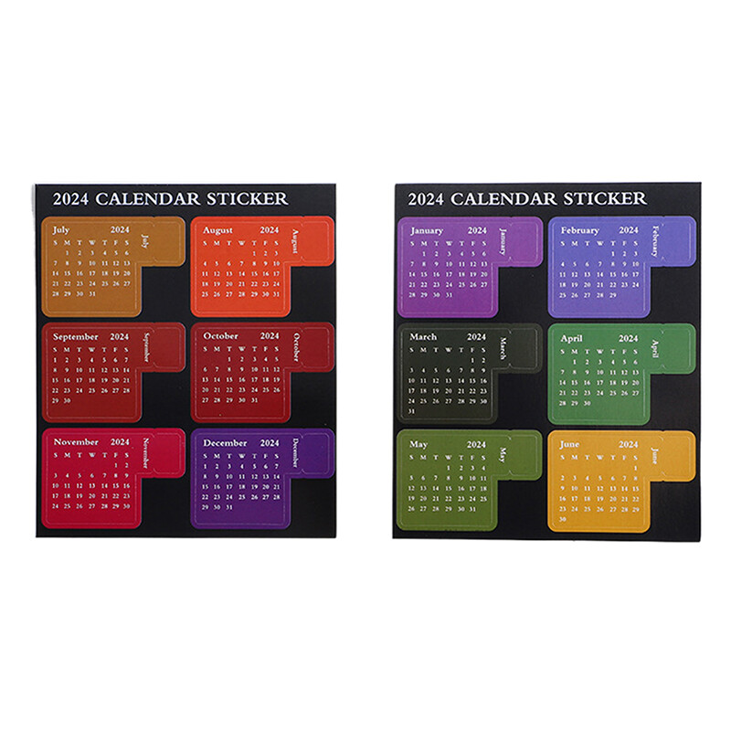 2024 12 Months Calendar Notebook Label Sticker Planner Category ...