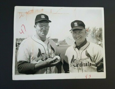 St. Louis Cardinals Baseball Players Jim Saul and Lou Vickery B&W Photo ...