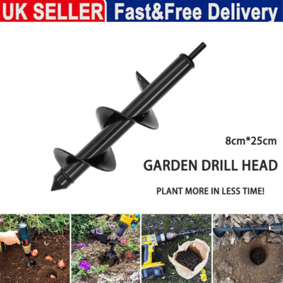 Auger Drill Bit Spiral Planting Garden Soil Digger Hole Earth Yard Bulb ...