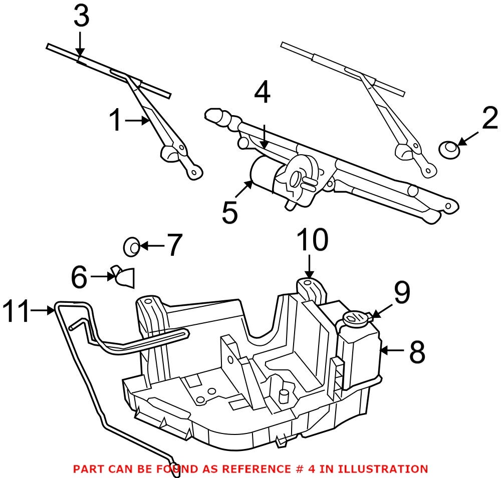 Genuine Mopar Front Windshield Wiper Arm / Linkage / Motor Assembly ...