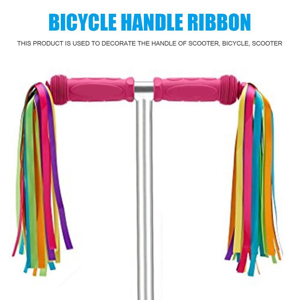 2x Bicycle Handlebar Tassel Streamers Kid Scooter Bike Ribbon (Yellow ...