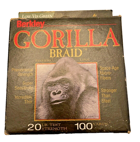 Fishing Line Berkley Gorilla Braid 20lb 100yd Made USA Low-Vis Green ...