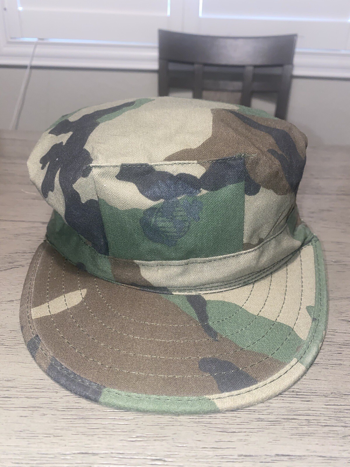 USMC Marines Utility Cap Hat Woodland Camo Size Mediu… - Gem