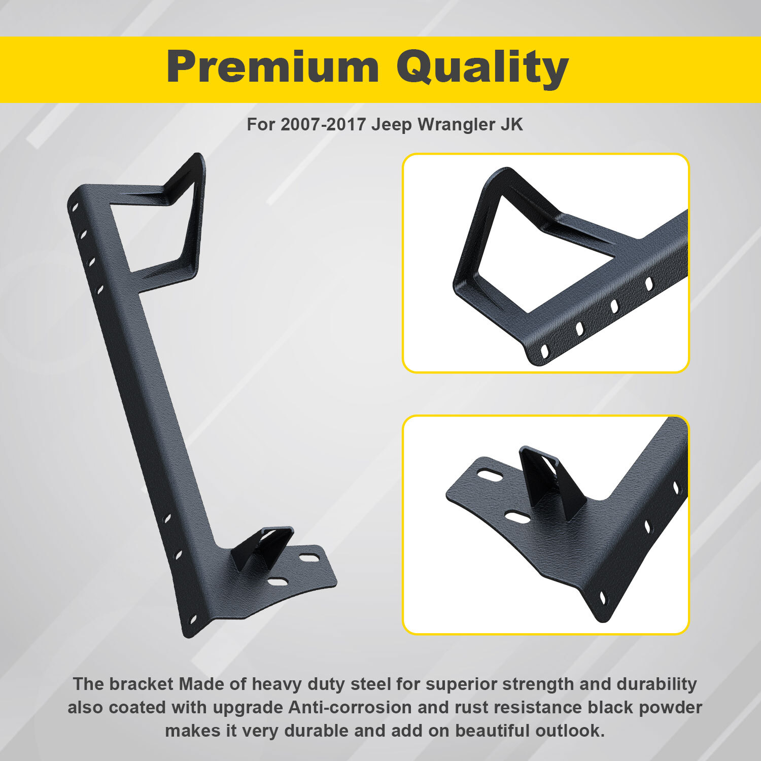 52" 300W LED Light Bar + 2x 4" LED Pods Upper Bracket For 07-18 Jeep ...