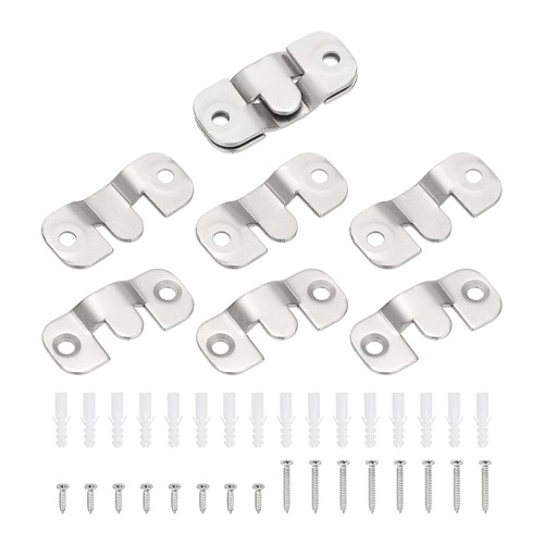 Flush Mount Bracket, 4 Sets Wall Mounting Brackets Nickel-Plated Steel ...