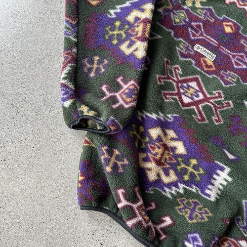 Vintage 90s Columbia Aztec Half Zip Fleece Jacket Sweater Mens Sz Large ...