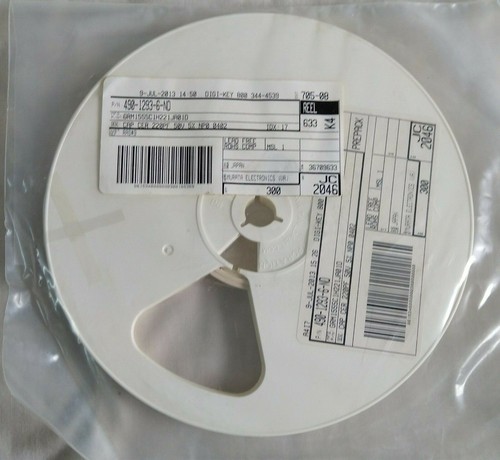 Murata Electronics GRM1555C1H221JA01D CAP CER 220PF 50V C0G/NP0 0402 ...