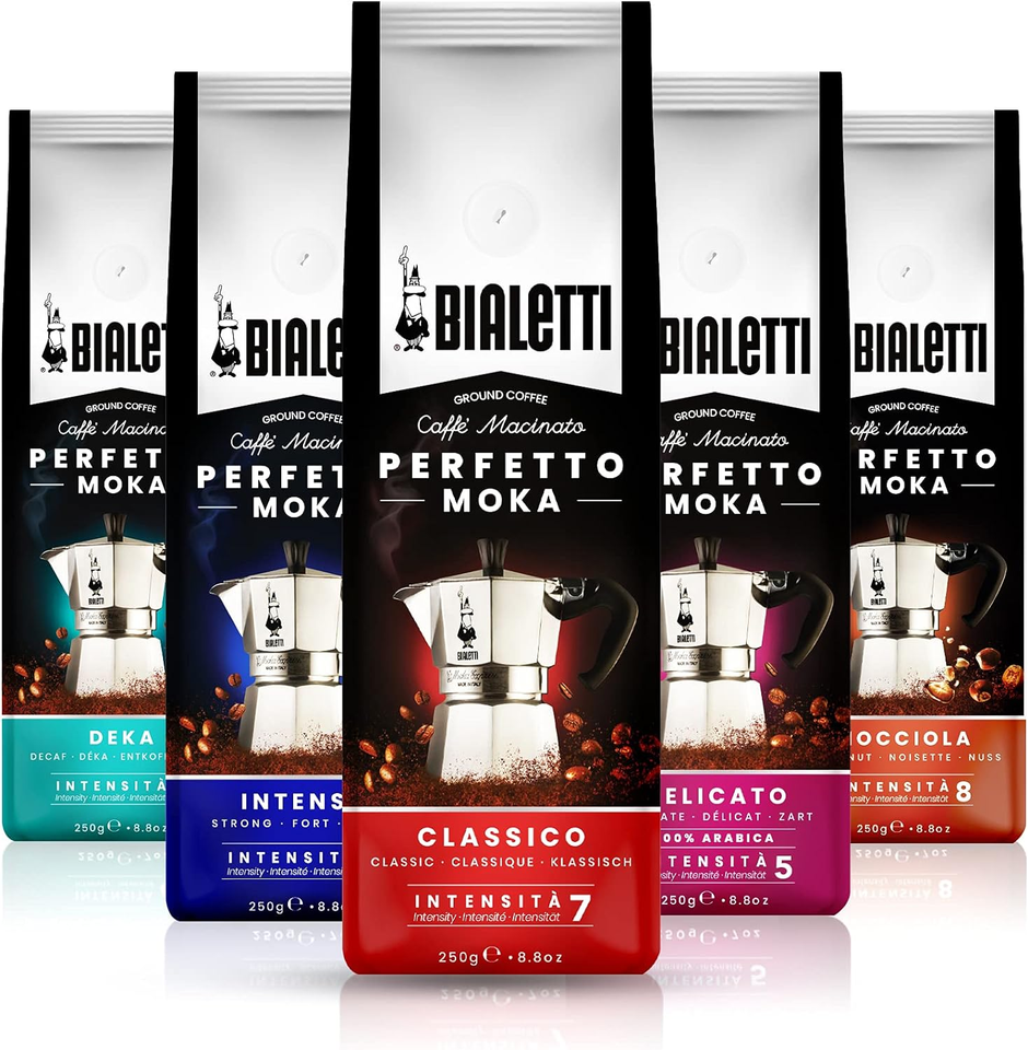 Bialetti Caffe Italian Roasted, 8.8 Oz Espresso Ground Coffee, Classico ...