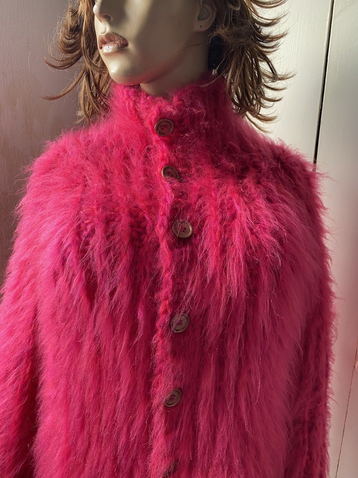 Fluffy Mohair Cardigan Sweater Jumper Handmade Hand Knitted Unisex Hot ...