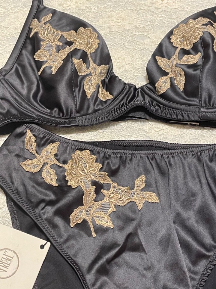 La Perla High Grade 34B XS Bra Brief Panty Set Charcoal Gray Nude | eBay