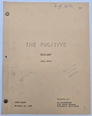 THE FUGITIVE / Leonard Kantor 1964 TV script, David Janssen "Brass Ring ...