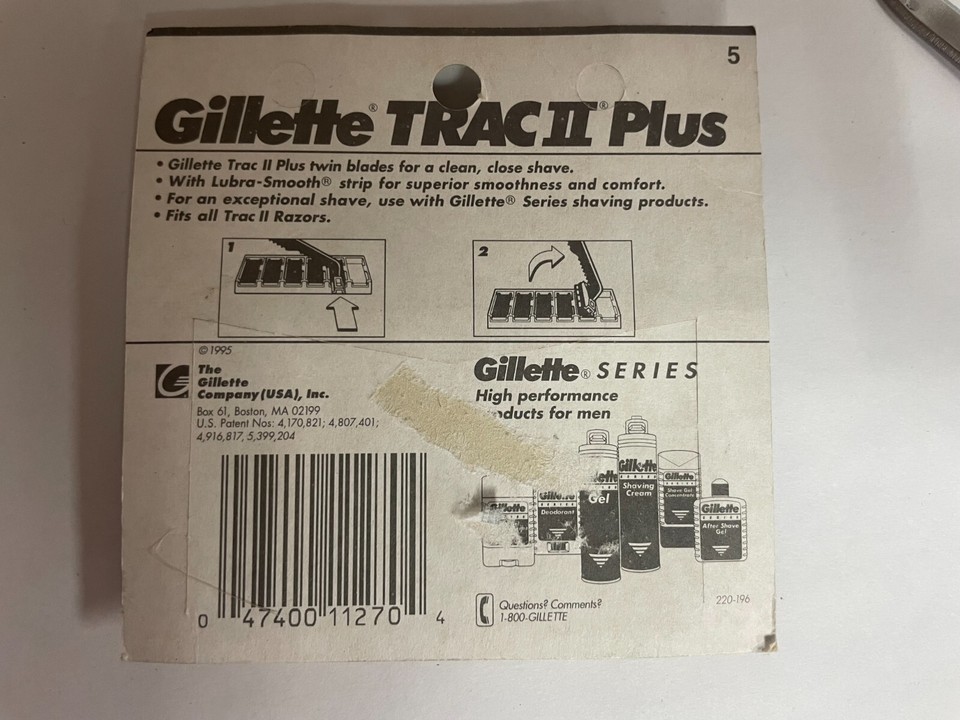 GILLETTE TRAC II PLUS 5 Refill Shaver Razor Blades Cartridges NOS | eBay